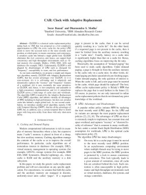 CAR: Clock with Adaptive Replacement pdf