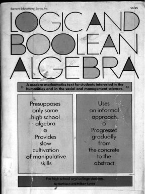 logic and boolean algebra - kathleen and hilbert levitz