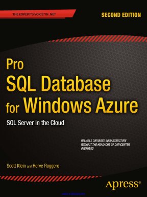 Pro SQL Database for Windows Azure: SQL Server in the Cloud pdf