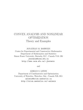 convex analysis and non linear optimization theory and examples - borwein,lewis