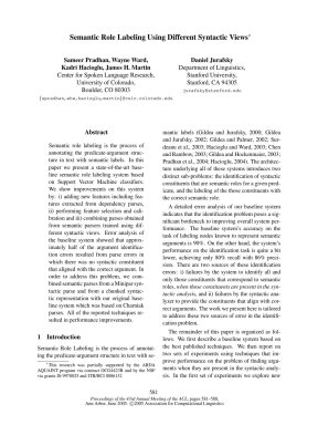 Báo cáo khoa học: "Semantic Role Labeling Using Different Syntactic ...