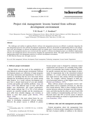 Project risk management: lessons learned from software development ...