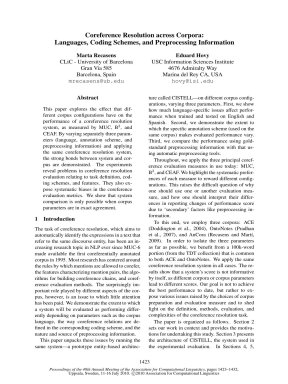 Báo cáo khoa học: "Coreference Resolution across Corpora: Languages ...