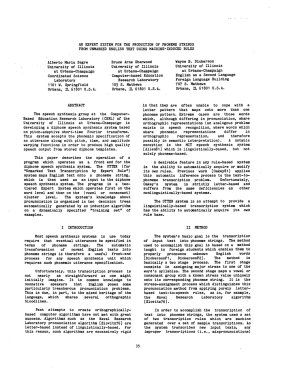 Báo cáo khoa học: "AN EXPERT SYSTEM FOR THE PRODUCTION OF PHONEME ...