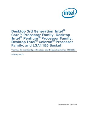 Desktop 3rd Generation Intel ® Core™ Processor Family, Desktop Intel ® Pentium® Processor Family,