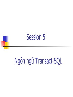 Ngôn ngữ Transact-SQL ppt