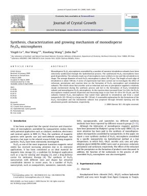 synthesis, characterization and growing mechanism of monodisperse fe3o4 ...