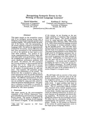 Báo cáo khoa học: "Recognizing Syntactic Errors in the Writing of Second Language Learners*" ppt