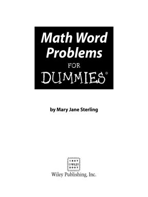 Math word problems for DUMmIES