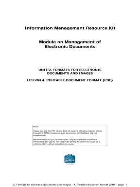UNIT 2. FORMATS FOR ELECTRONIC DOCUMENTS AND IMAGES LESSON 4. PORTABLE ...