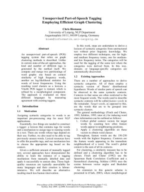 Báo cáo khoa học: "Unsupervised Part-of-Speech Tagging Employing Efficient Graph Clustering" ppt