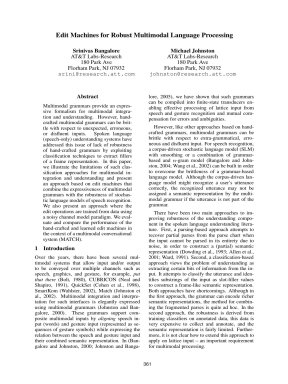 Báo cáo khoa học: "Edit Machines for Robust Multimodal Language Processing" ppt