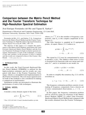 Comparison between the Matrix Pencil Method and the Fourier Transform Technique for High ...