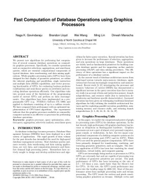 Fast Computation of Database Operations using Graphics Processors pptx