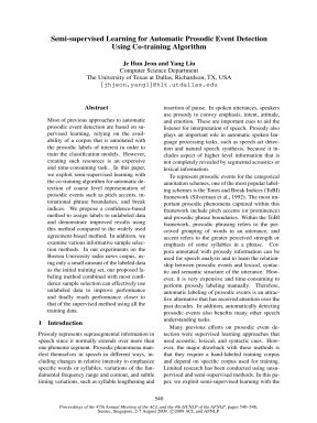 Báo cáo khoa học: "Semi-supervised Learning for Automatic Prosodic Event Detection Using Co-training