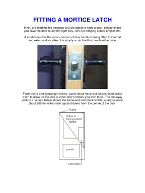Fitting a mortice latch