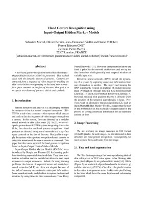 hand gesture recognition using input-output hidden markov models