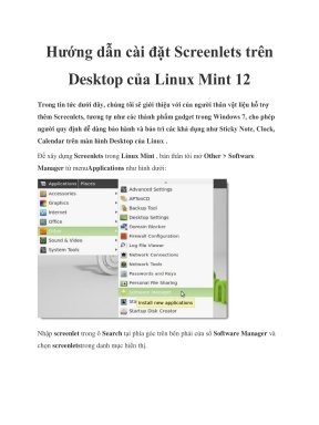 Hướng dẫn cài đặt Screenlets trên Desktop của Linux Mint 12 pptx