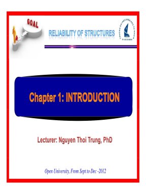 Reliability of structures chapter 1
