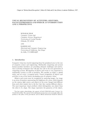 visual recognition of activities, gestures, facial expressions and ...