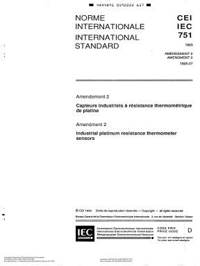 IEC 60751 industrial platinum resistance thermometer sensors