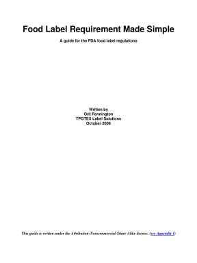 Food label requirements made simple