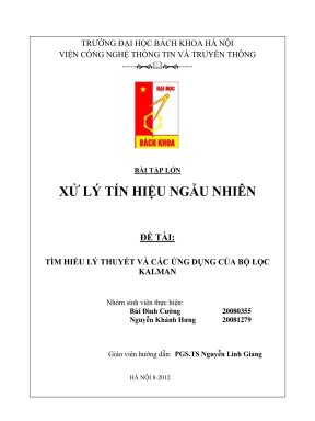 Tìm hiểu lý thuyết và các ứng dụng của bộ lọc kalman