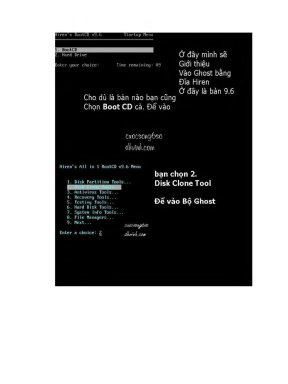 Giáo an Bài giảng: Công nghệ thông tin về cách ghost bằng đỉa Hiren