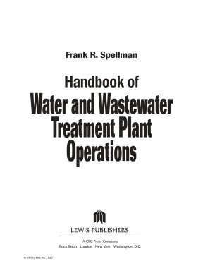 handbook of water and wastewater treatment plant operations frank r ...