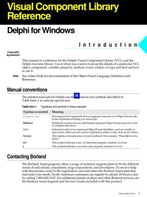delphi - visual component libary referecne - delphi for windows
