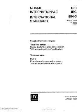 IEC 60584 3 thermocouples extension and compensating cables