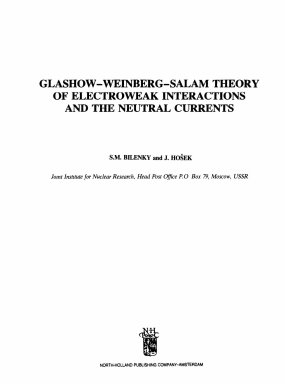 bilenky, hosek. glashow-weinberg-salam theory of electroweak ...