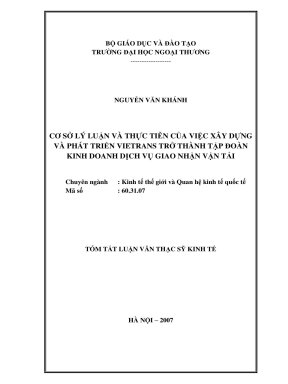 Cơ sở lý luận và thực tiễn của việc xây dựng và phát triển Vietrans trở ...