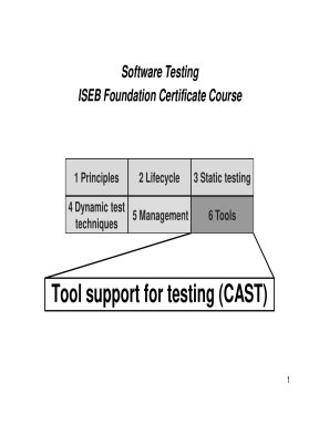 Tool support for testing (CAST)