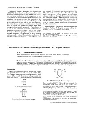 the reaction of acetone & peroxide