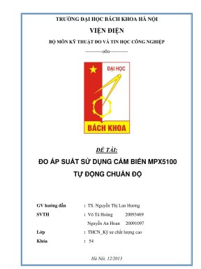 Đo áp suất sử dụng cảm biến MPX5100 tự động chuẩn độ