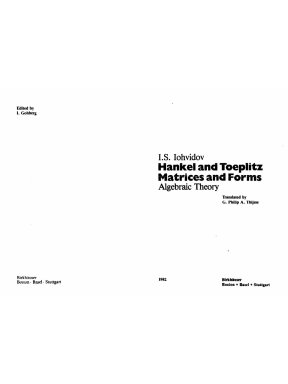 Hankel and toeplitz matrices and forms i iohvidov