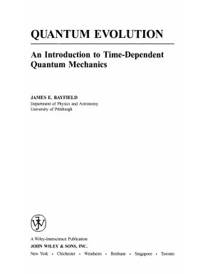 Bayfield JE quantum evolution introduction to time dependent quantum mechanics