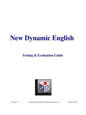 New Dynamic English testing & evaluation guide