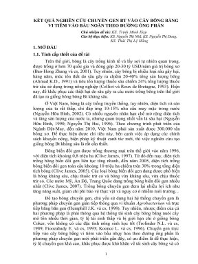 kết quả nghiên cứu chuyển gen bt vào cây bông bằng vi tiêm vào bầu noãn ...