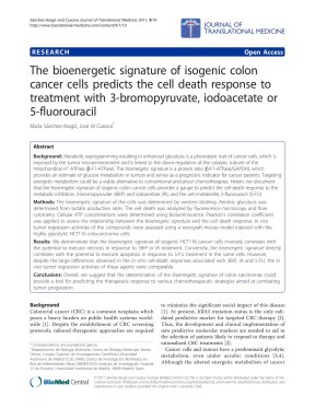Báo cáo sinh học: "The bioenergetic signature of isogenic colon cancer ...