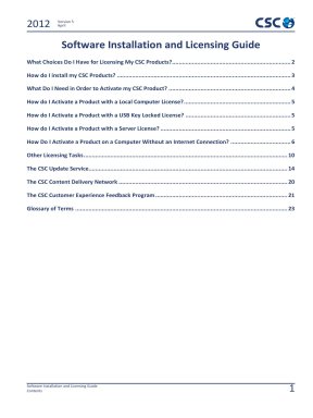 CSC fastrak software installation and licensing guide