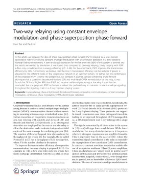 Báo cáo hóa học: " Two-way relaying using constant envelope modulation ...