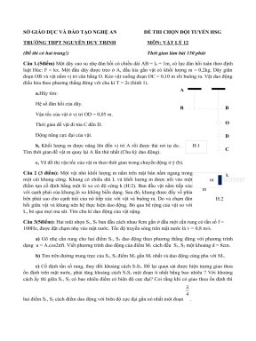 Đề thi HSG trường THPT Nguyễn Duy Trinh Nghệ An