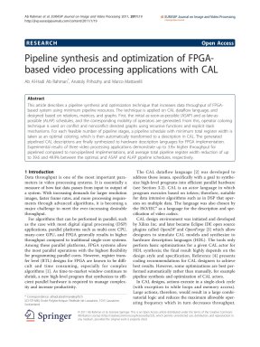 Báo cáo hóa học: " Pipeline synthesis and optimization of FPGAbased video processing ...