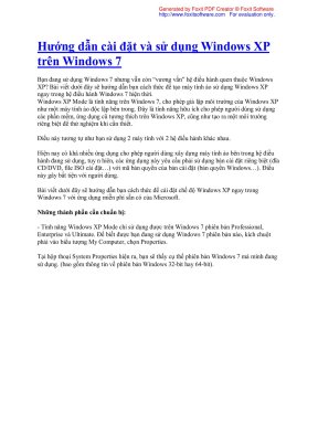 Hướng dẫn cài đặt và sử dụng Windows XP trên Windows 7 doc