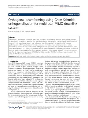 báo cáo hóa học: " Orthogonal beamforming using Gram-Schmidt orthogonalization for multi-user ...