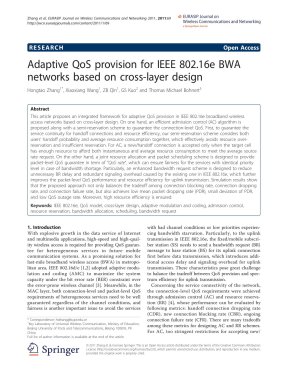 Báo cáo hóa học: "Adaptive QoS provision for IEEE 802.16e BWA networks ...