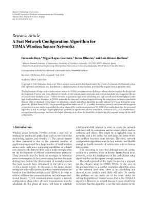 Báo cáo hóa học: " Research Article A Fast Network Conﬁguration Algorithm for TDMA Wireless ...