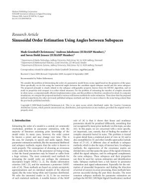 Báo cáo hóa học: "Research Article Sinusoidal Order Estimation Using Angles between Subspaces" pdf